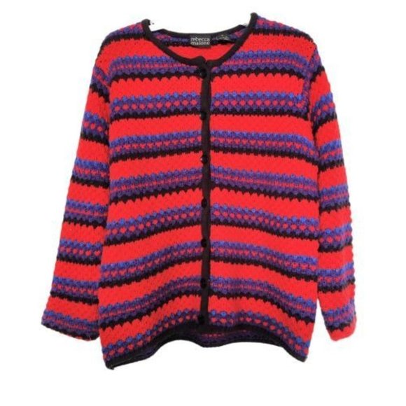 Rebecca Malone | Sweaters | Rebecca Malone Womens Striped Knit Cardigan ...